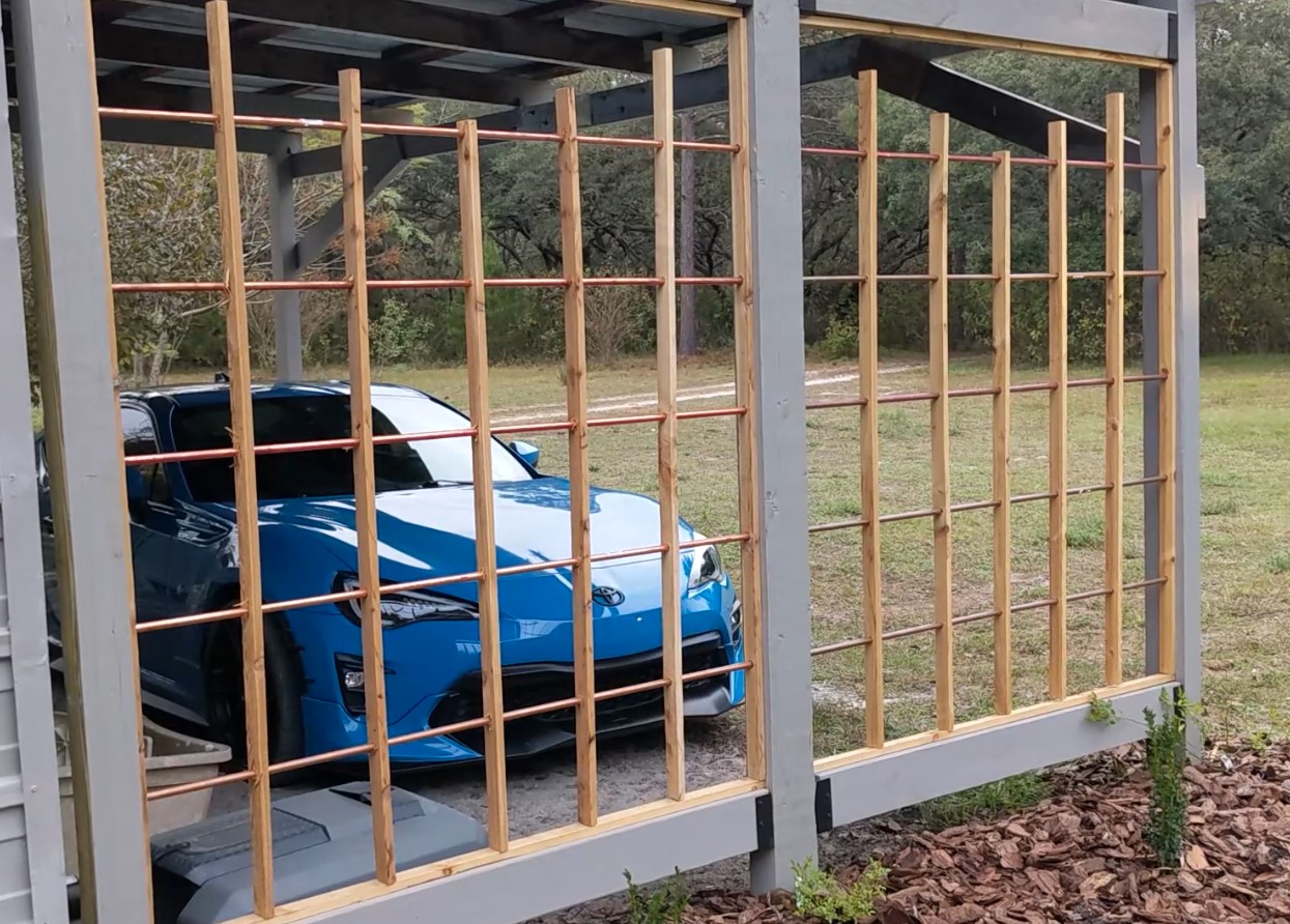Building a Carport Trellis for Peggy Martin Climbing Rose : Avant Gardens